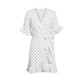 Wayf | Dresses | Wayf Wrap Dress In Ivory Polka Dot | Poshmark